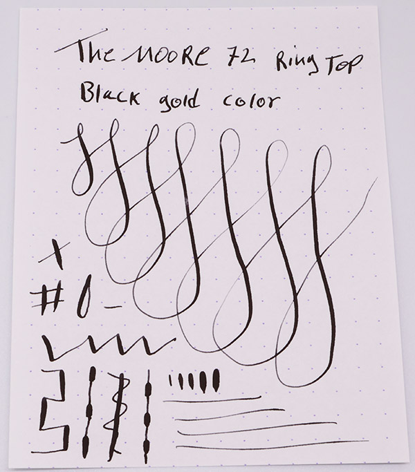 Moore 72 Ringtop Fountain Pen (1920s) - Black Gold Marble, Lever Filler, 14k Mani-Flex Fine ...